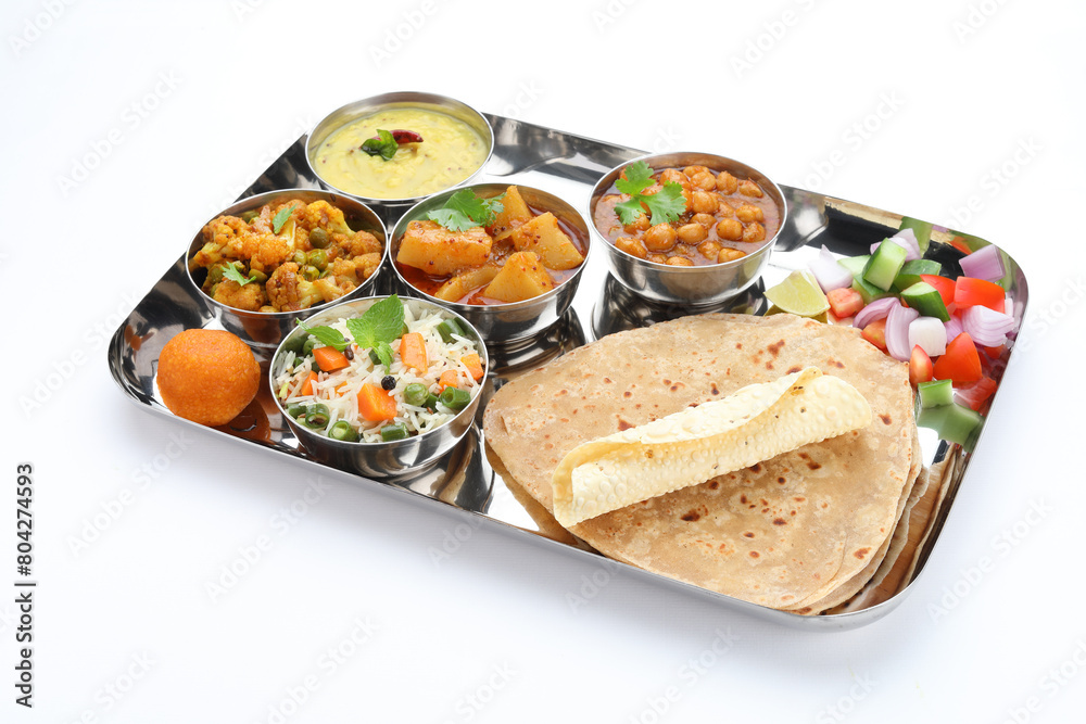 Indian FOOD , north indian thali Stock Photo | Adobe Stock