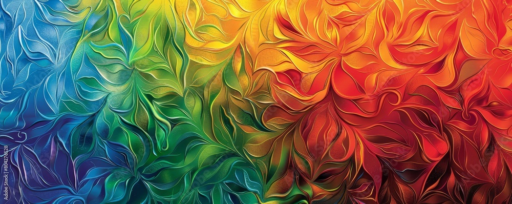 Nature-inspired texture with a detailed pattern of rainbow hues in a ...