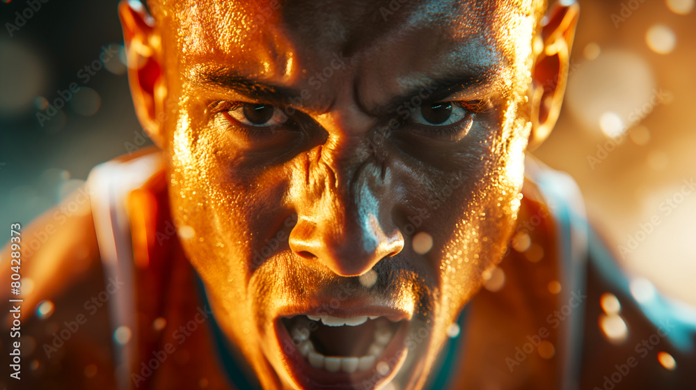 Foto de Powerful expression of determination on an Olympic athlete's ...