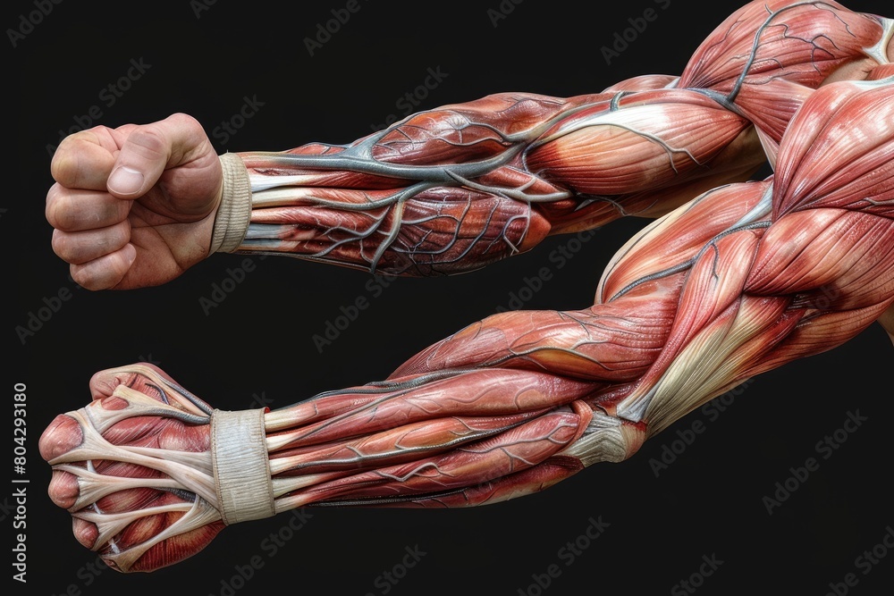 Intricate human muscle structure: detailed illustration showcasing the ...