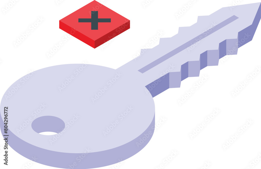 Invalid access key icon isometric vector. Authentication failure ...