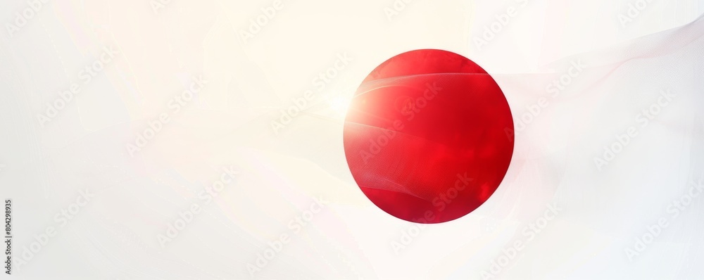 Radiant red sun symbol on Japanese flag with minimalist white ...