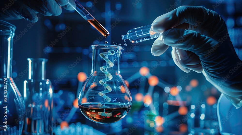 Science and medicine Scientists place the sample in a glass tube ...