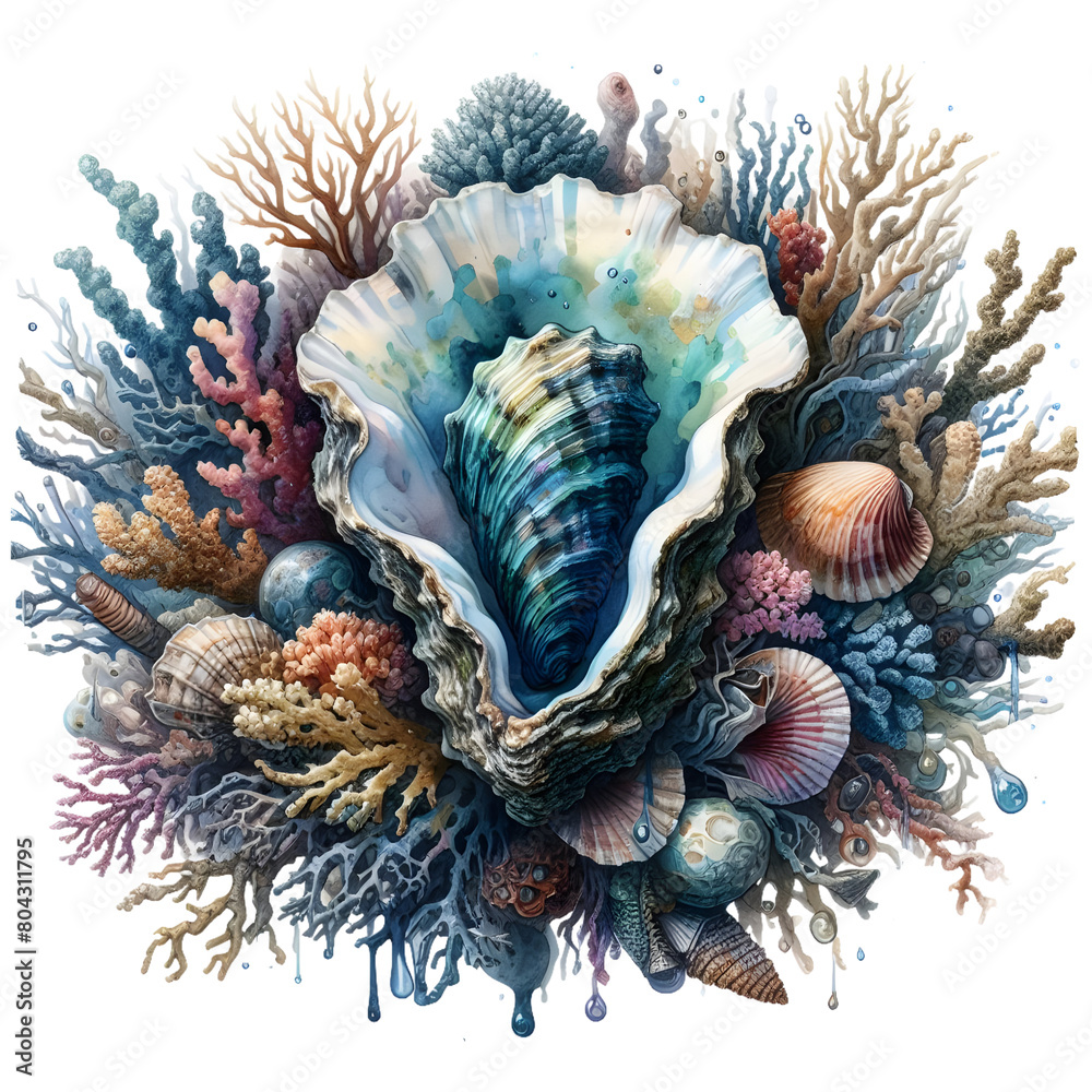 Watercolor Sea Creatures Clipart, Watercolor Underwater Ocean Animals ...