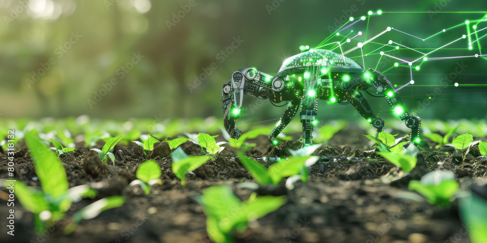 Green Technology in Agriculture. An artistic portrayal of a futuristic ...