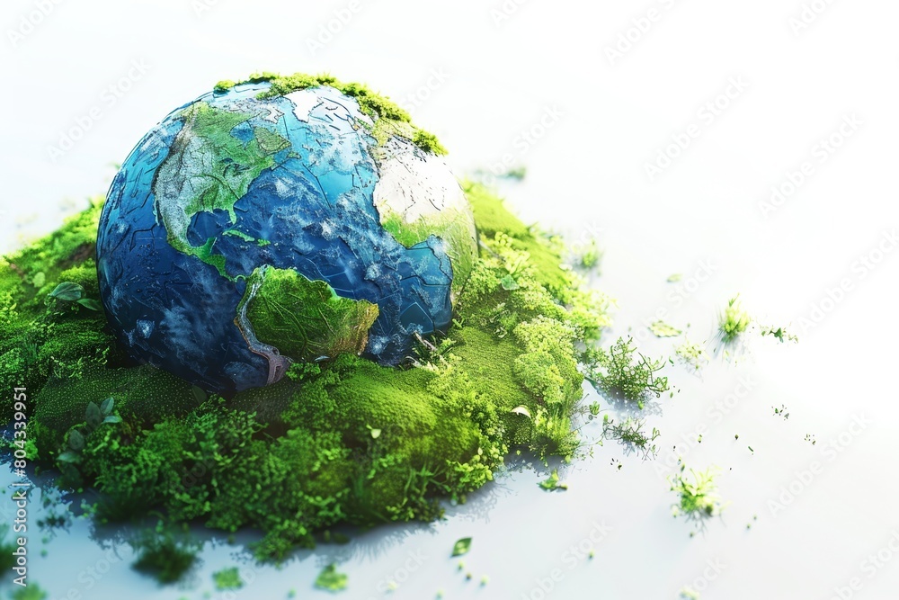 Earth day concept on white background, world environment day with ...