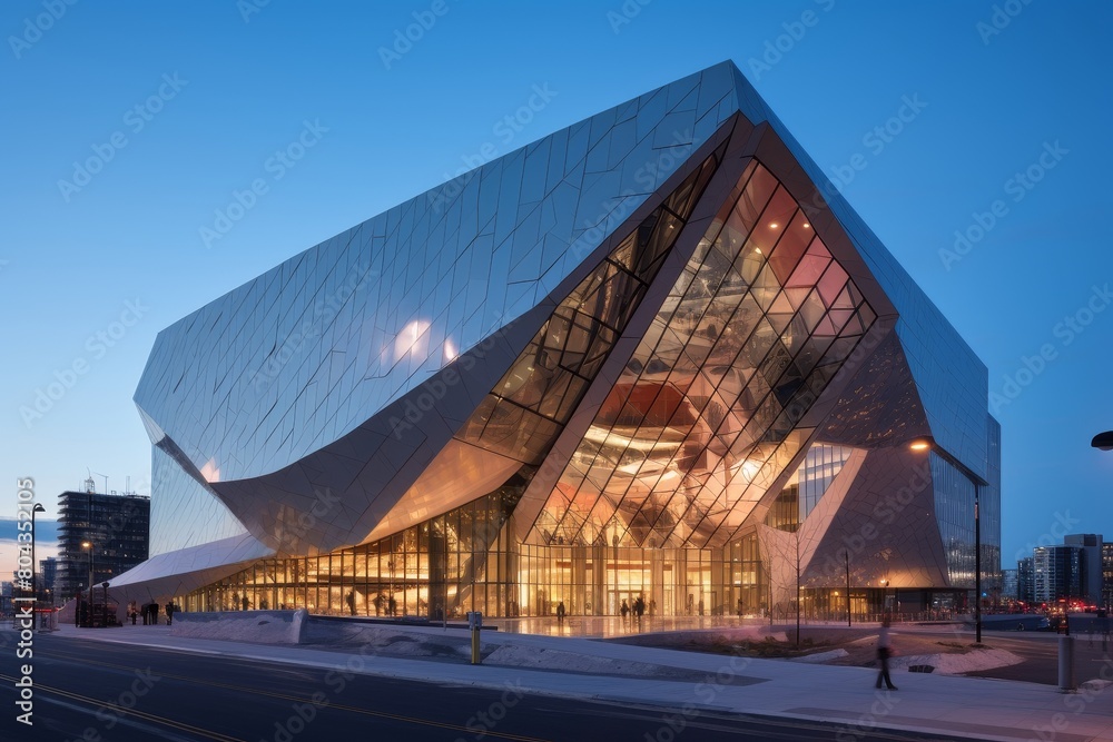 An Awe-Inspiring View of a Public Library with a Modern Architectural ...