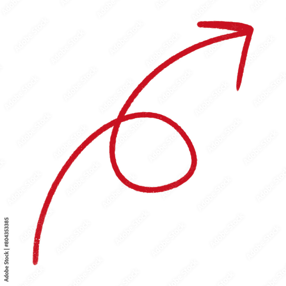 Red Scribble Arrow Red Arrow Line Upward Curved Arrow Curved Sketch ...