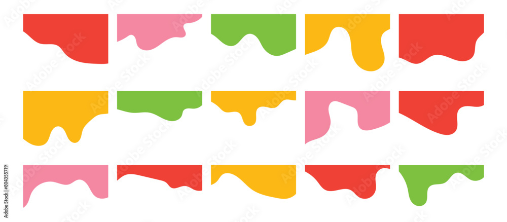 Website border and header set with drops, waves, organic and geometric ...