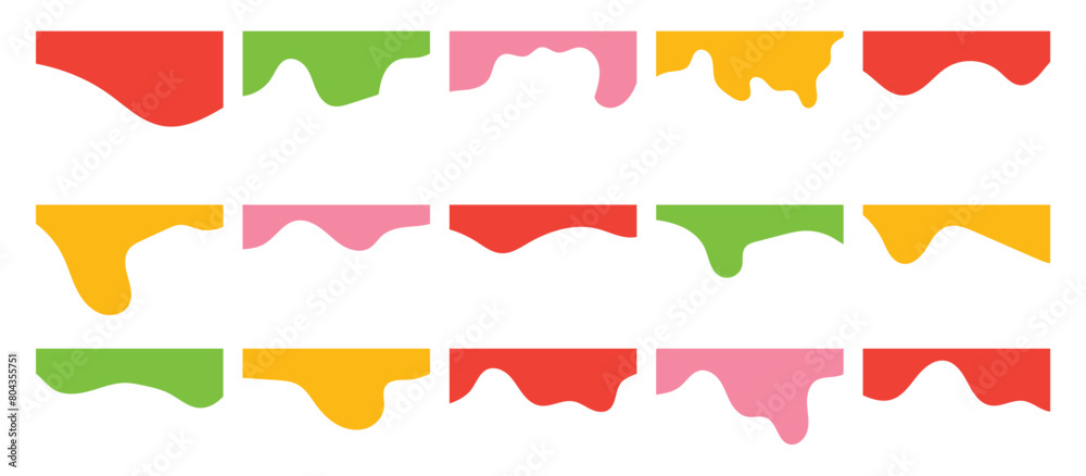 Website border and header set with drops, waves, organic and geometric ...