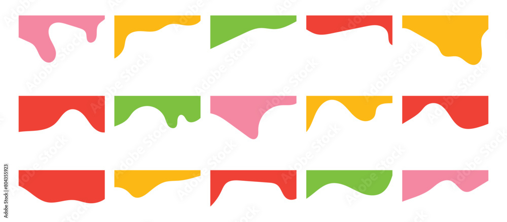 Website border and header set with drops, waves, organic and geometric ...