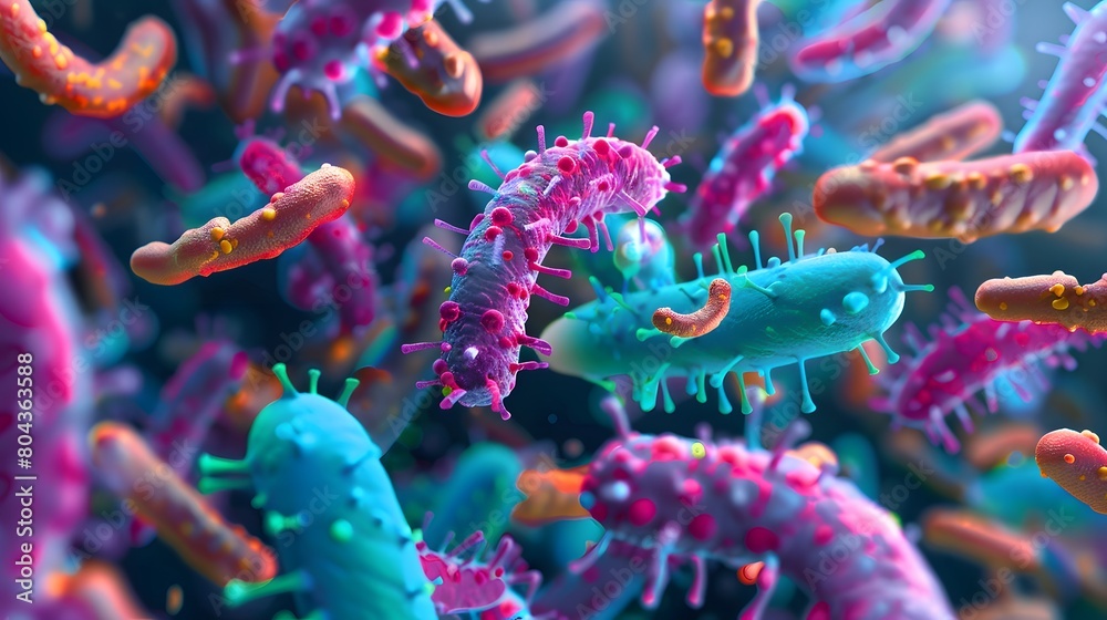 Gut Microbiome Ecosystem Stock Illustration | Adobe Stock