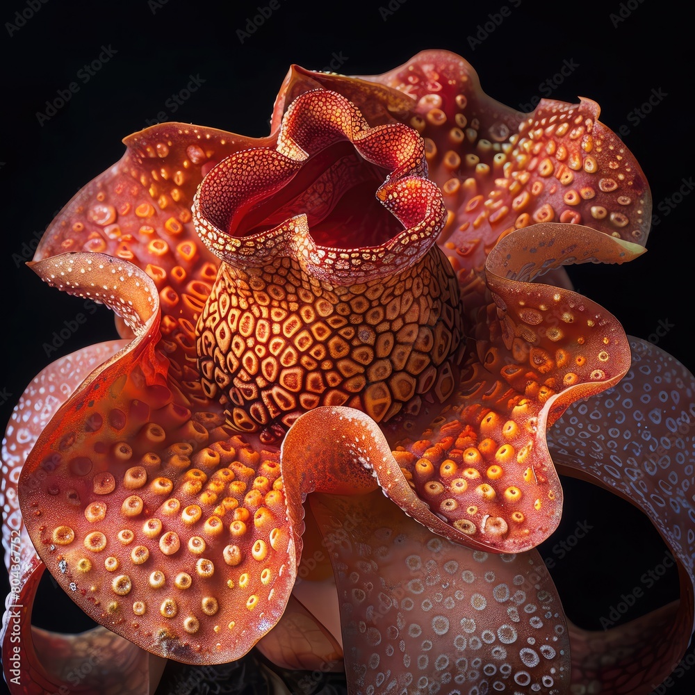 A stunning close-up photograph of a rare and beautiful flower, the ...