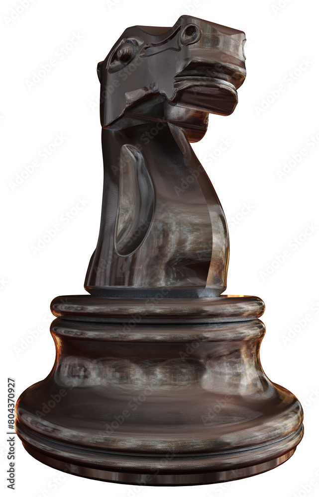 Black and white chess pieces - knights. Transparent background ...