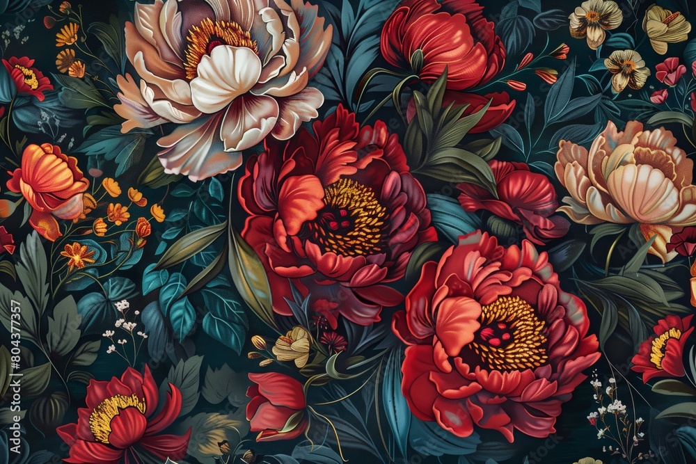 Stylized vector art painting in the style of botanical illustration on ...