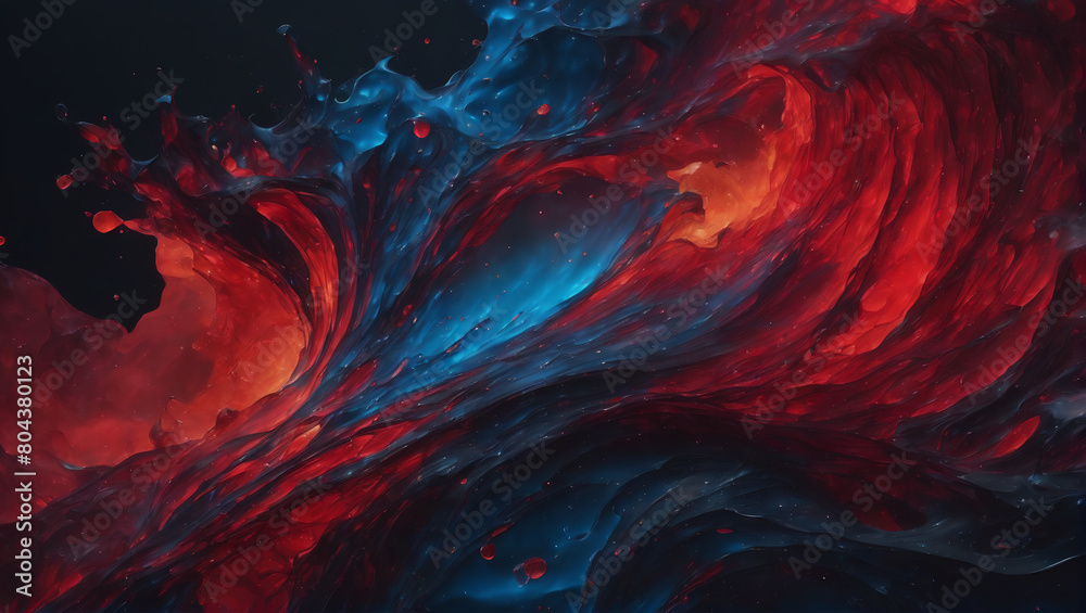 Visuals of liquid magma in shades of midnight black, ruby red, and ...
