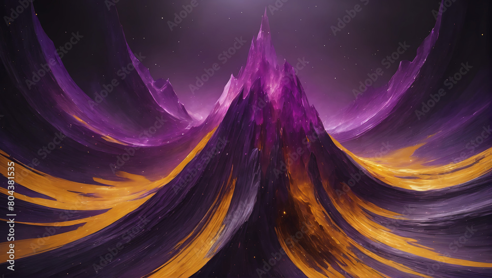 Visuals of liquid magma in shades of deep violet, moonlit silver, and ...
