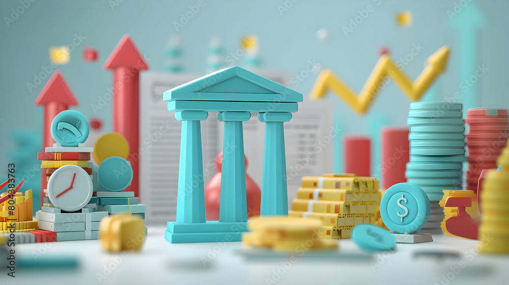 Cartoon 3D Financial Regulation Compliance Icon - Professional ...