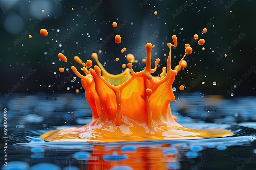 Paint Splash Photo Effect. multicolor paint spilled out, creating an ...
