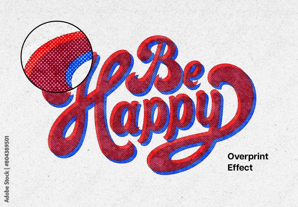 Red And Blue Duotone Overprint Photo Effect Mockup Stock Template ...