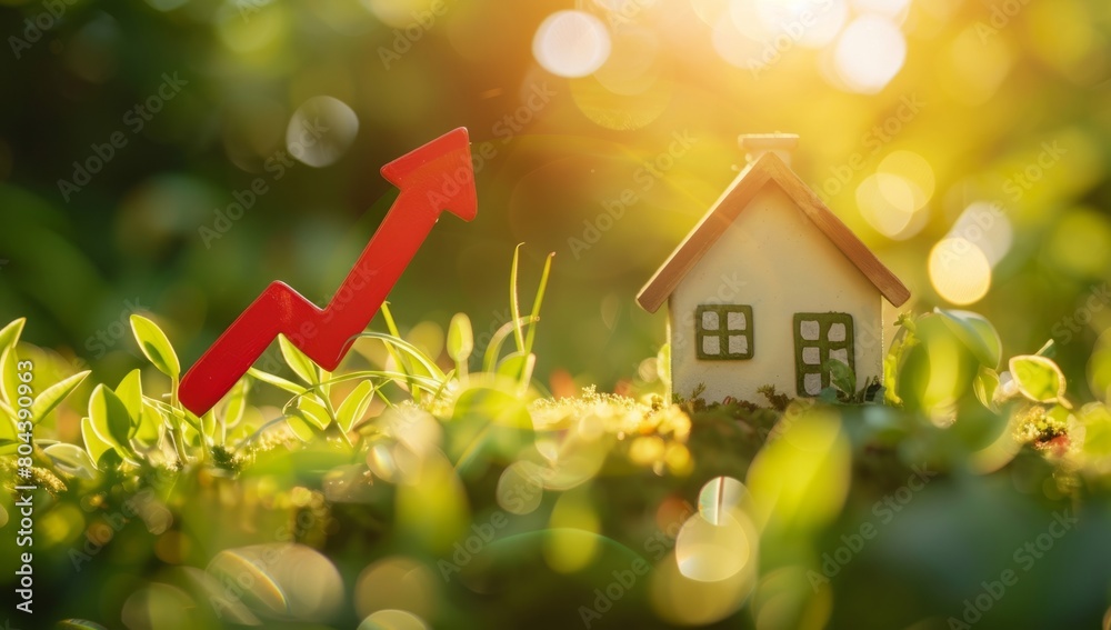 Booming real estate market, depicting an upward trend in property sales ...