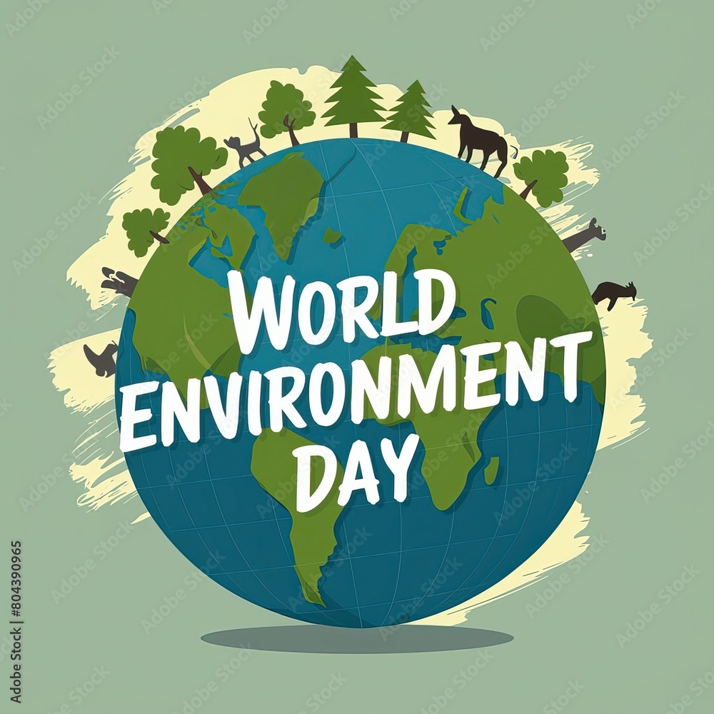 World Environment Day, illustration, Vector. Social Media Post, world ...