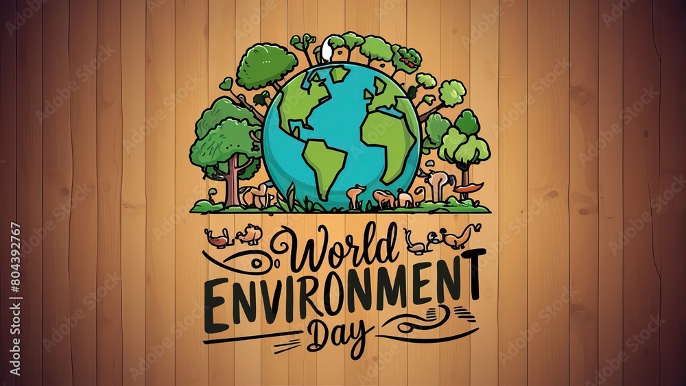 World Environment Day Banner, leaf Plant. World Environment Day, vector. Illustration. Earth Day ...