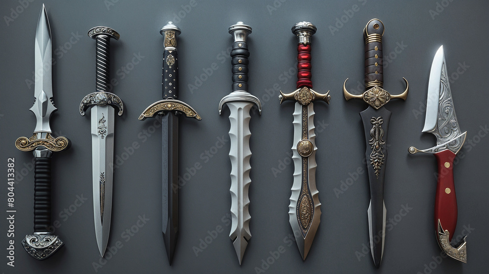 Collection of 3D knives, ranging from combat blades to intricate ...