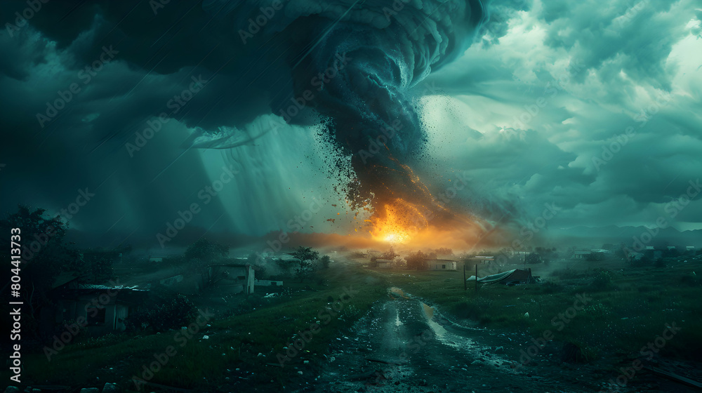 Global Warming's Impact: Photo Real Tornado Trace Illustrating the ...