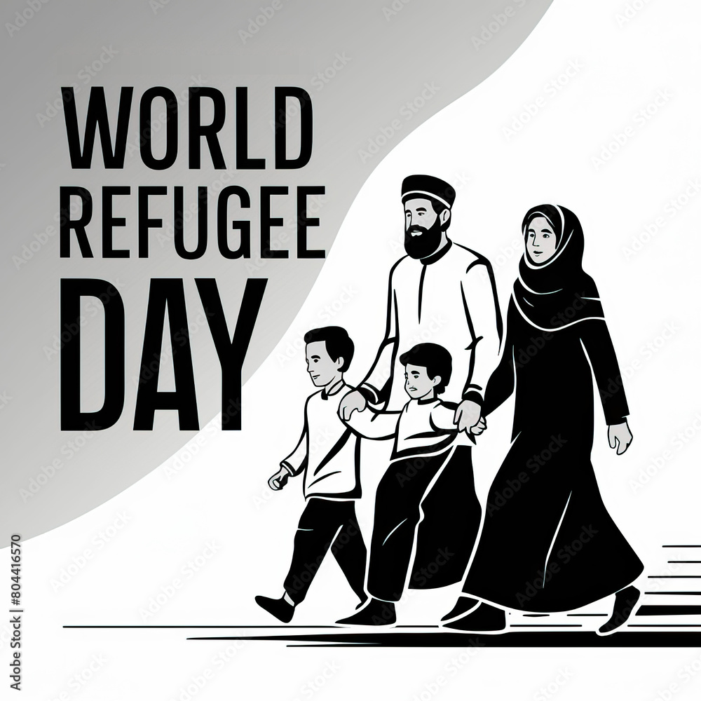 World Refugee Day, Vector. World Refugee Day Poster, World Refugee Day ...