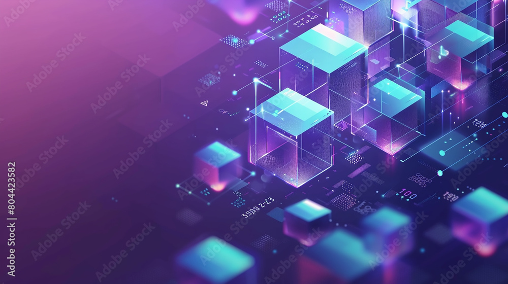 Abstract technology futuristic digital graphic concept blue square ...