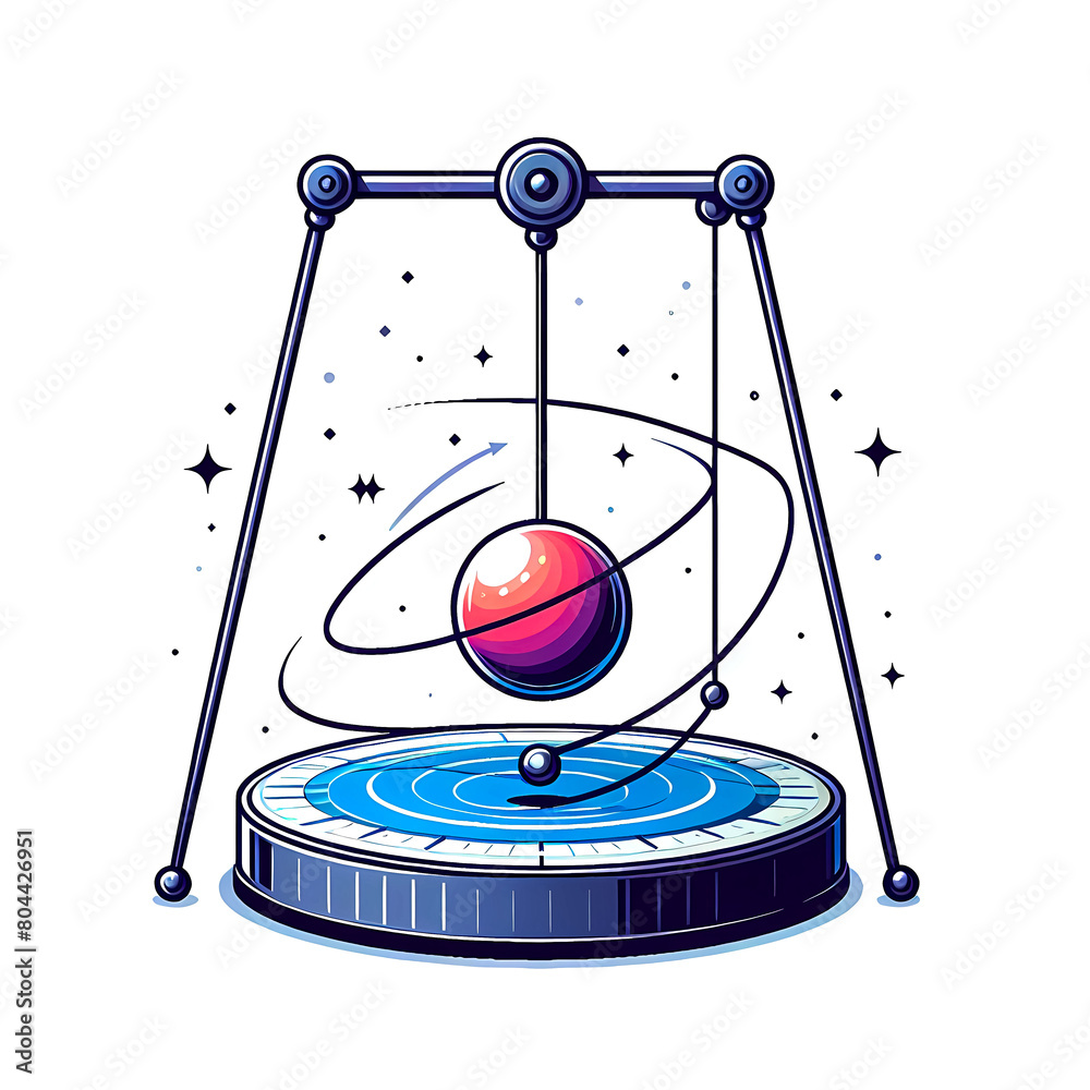 Vector illustration of a pendulum swinging back and forth due to ...