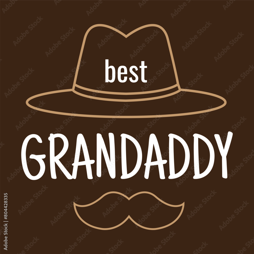 Grandpa Birthday Vector Illustration for Grandaddy Greeting Card Design ...