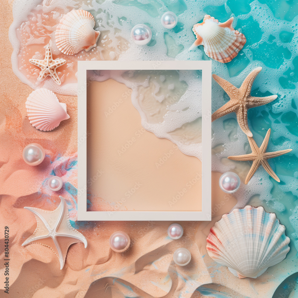 Summer seasonal background design with copy-space for text at center ...