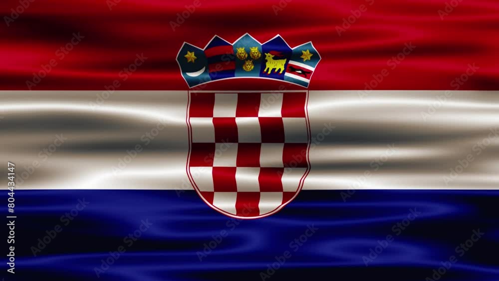 Flag of Croatia waving on a loopable 4K animation. Croatia flag video ...
