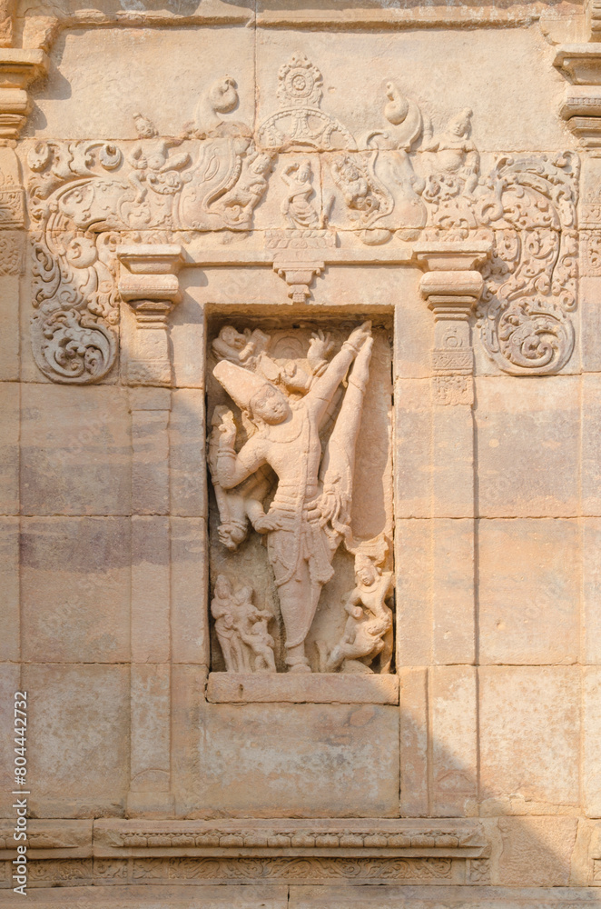 Sculpture or carving of Lord Vishnu as trivikrama in Vamana avatara at ...