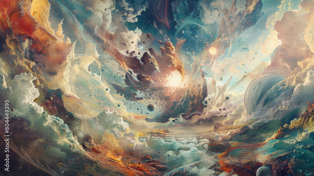 A surreal digital artwork capturing the transformation from the old ...