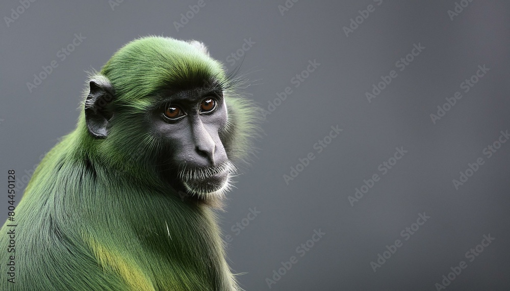 ai generative of a monkey with gray background mock-up for poster ...
