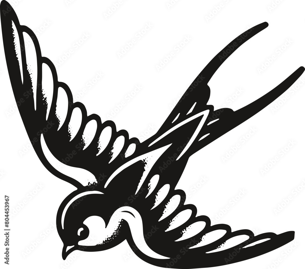 Sparrow Tattoo Old School Tattoo Flying Sparrows Custom Design of ...