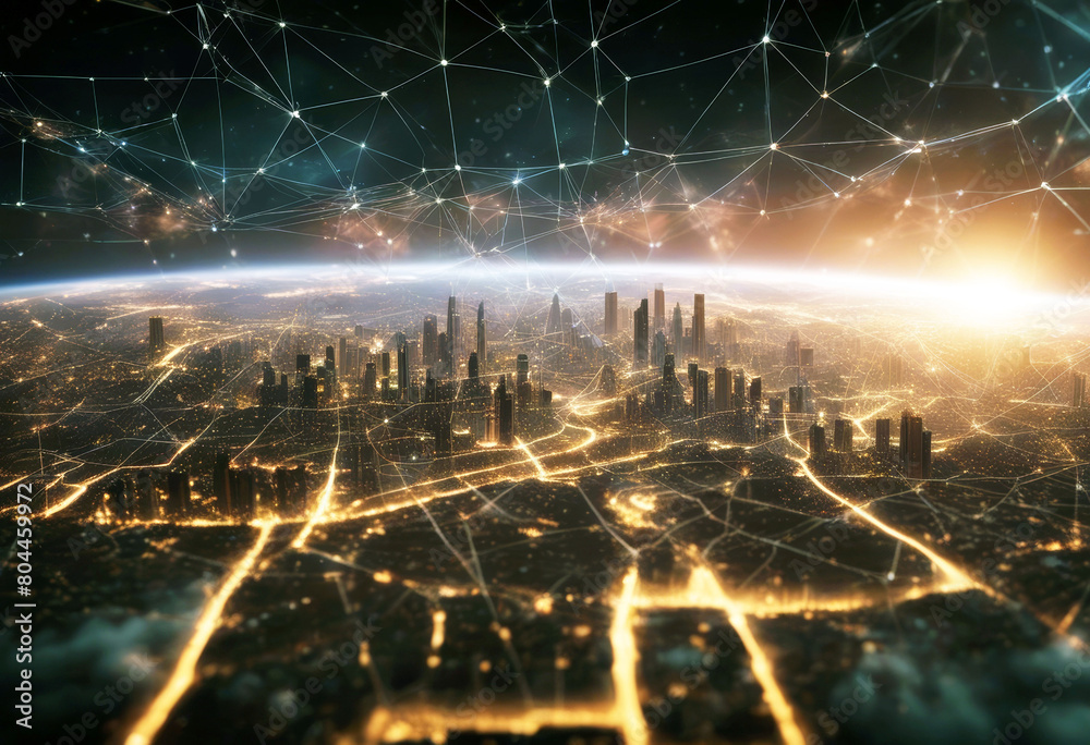 'rendering 3d information transfering concept background wide ultra ...