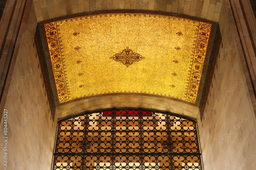 Golden ceiling, vault over the tomb, grave, coffin of Mustafa Kemal ...