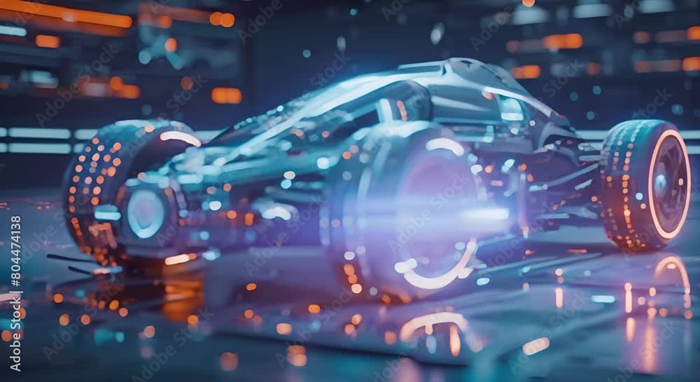 Futuristic 3D vehicle design with a HUD interface for immersive ...