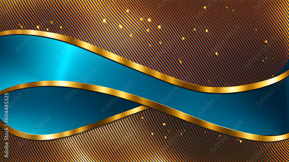 Abstract background composed of blue and gold waves, luxury background ...