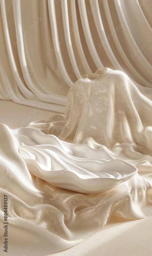 Intriguing play of light and shadow to add depth and dimension to cream ...