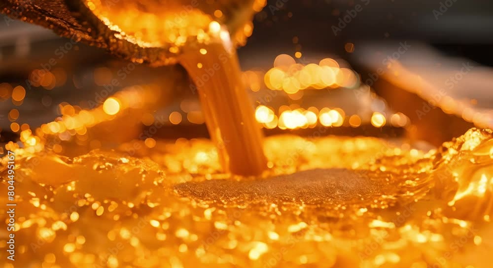 Vidéo Stock Close-up of molten gold being poured into bars at a gold ...