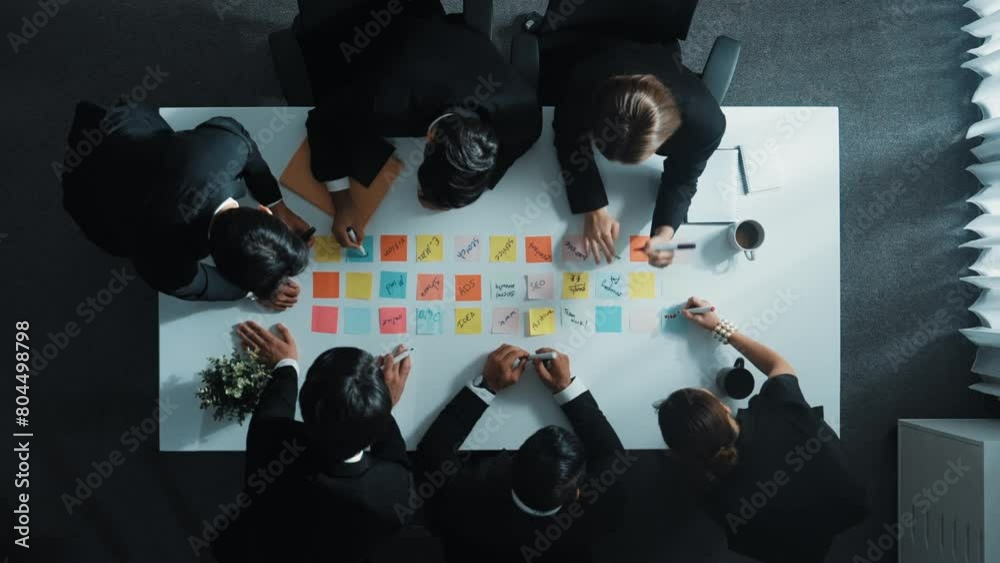 Smart cooperate business people writing and brainstorming business idea ...