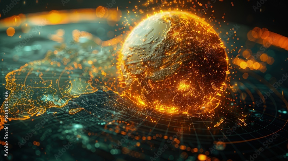 AI predicting seismic activity, tectonic plates visualized on digital ...