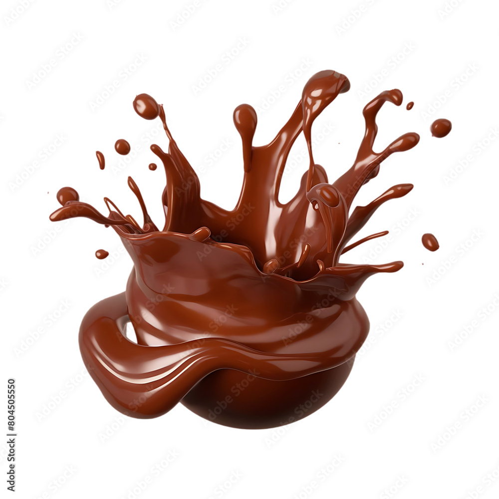 Liquid dark chocolate splash isolated on a transparent background by AI ...