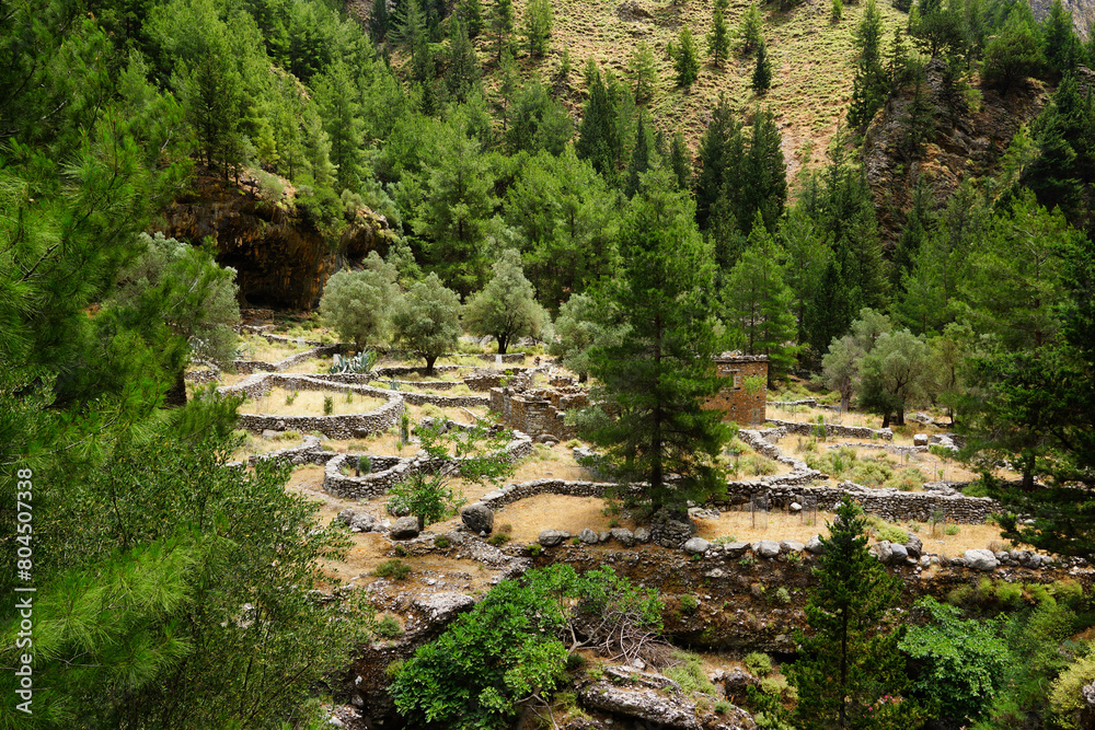 The Samaria Gorge is a National Park of Greece since 1962 on the island ...