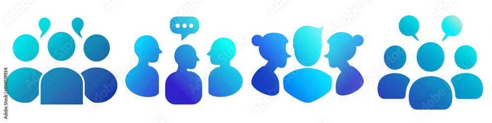 Group talk clipart collection, symbol, logos, icons isolated on ...